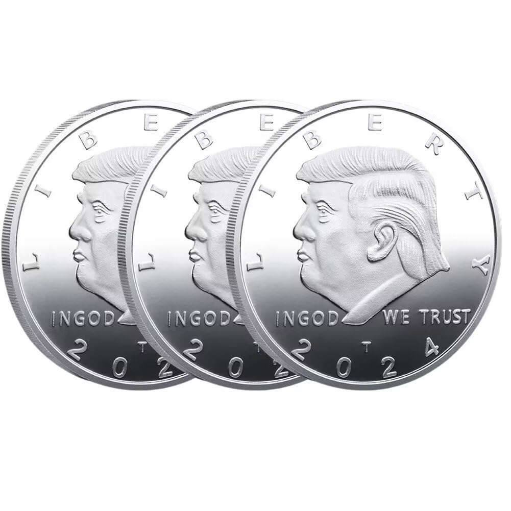 3pc Liberty President Donald Trump Coin, Silver Trump 2024 Coin 45th P