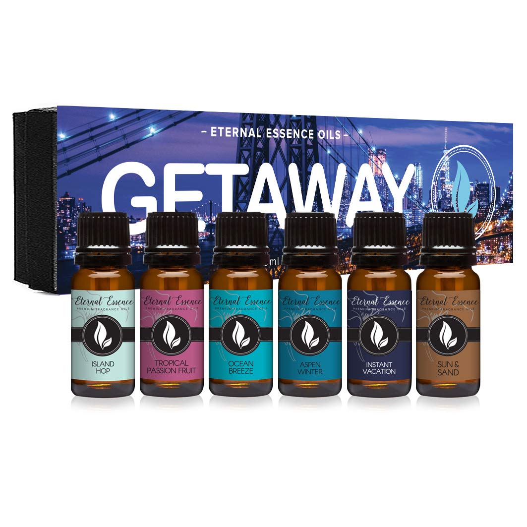 Get Away Gift Set of 6 Premium Grade Fragrance Oils - Island Hop, Ocea