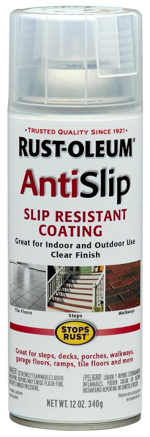 Rust-Oleum 271455 Stops Rust Anti-Slip Spray, 12 oz, Matte finish, Cle ...