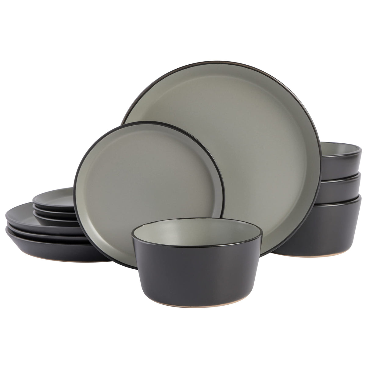 Gibson Soho Lounge Sofia Coupe Stoneware Dinnerware Set, Service for 4