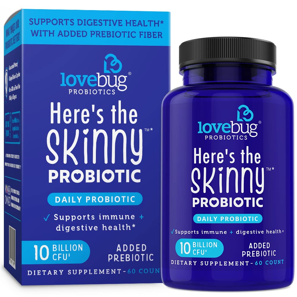 lovebug PROBIOTICS Here’s The Skinny Daily Probiotic for Men & Women,