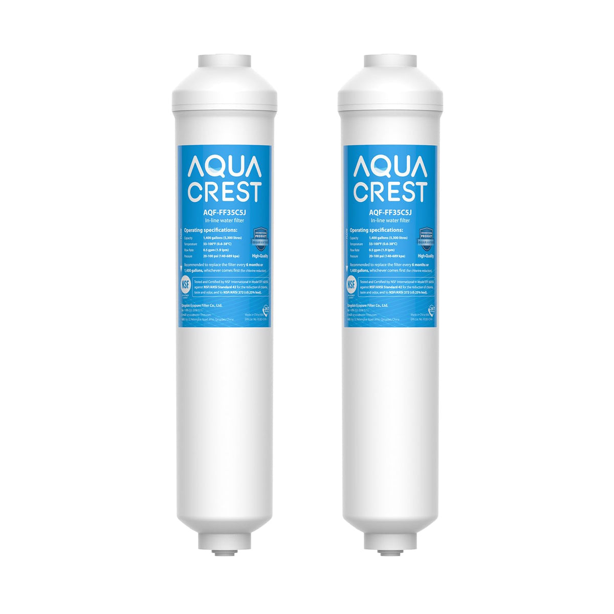 AQUA CREST Inline Carbon Water Filter for Reverse Osmosis Water System