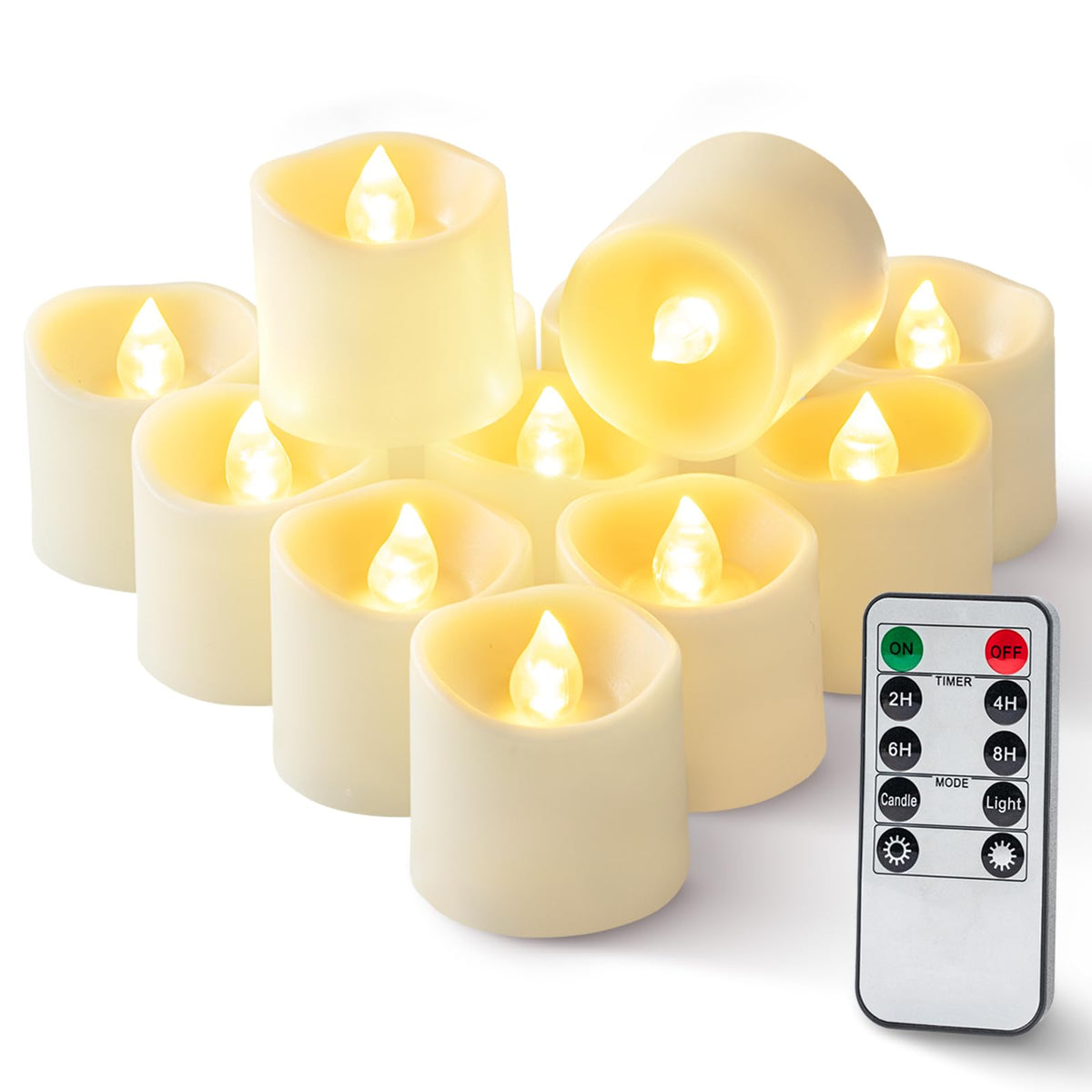 Homemory 400+ Hour Timer Remote Control Flameless Votive Candles, Batt