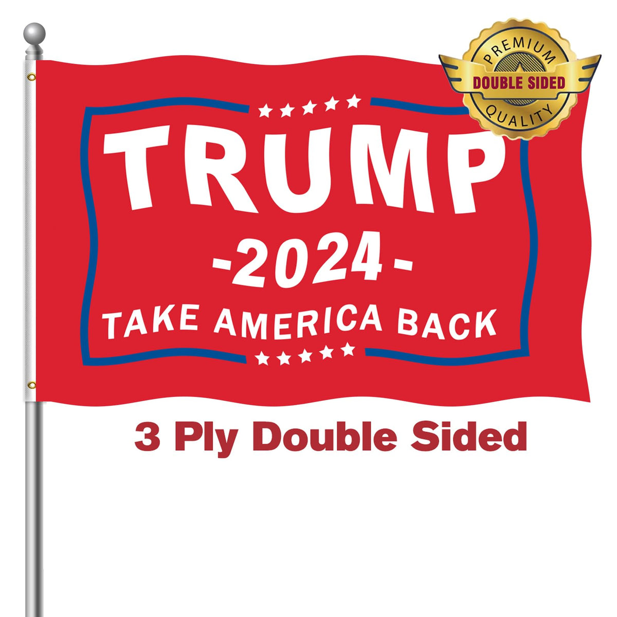 Trump 2024 Flag 3x5 outdoor Double Sided Take America Back Trump Flag