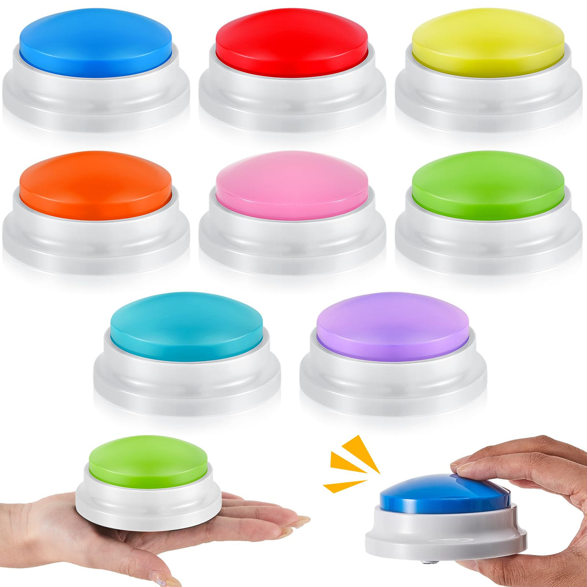 8 Pieces Recordable Answer Buzzers Button Answer Buzzers Game Show Buz