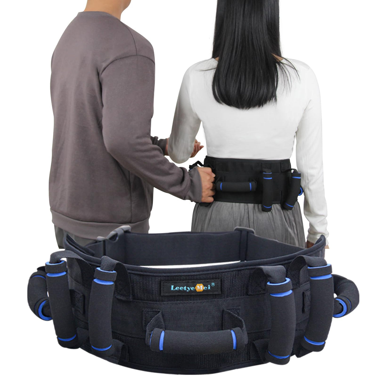 Gait Belt (300lbs) Transfer Belt with 7 Handles, Gate Belt Quick Relea
