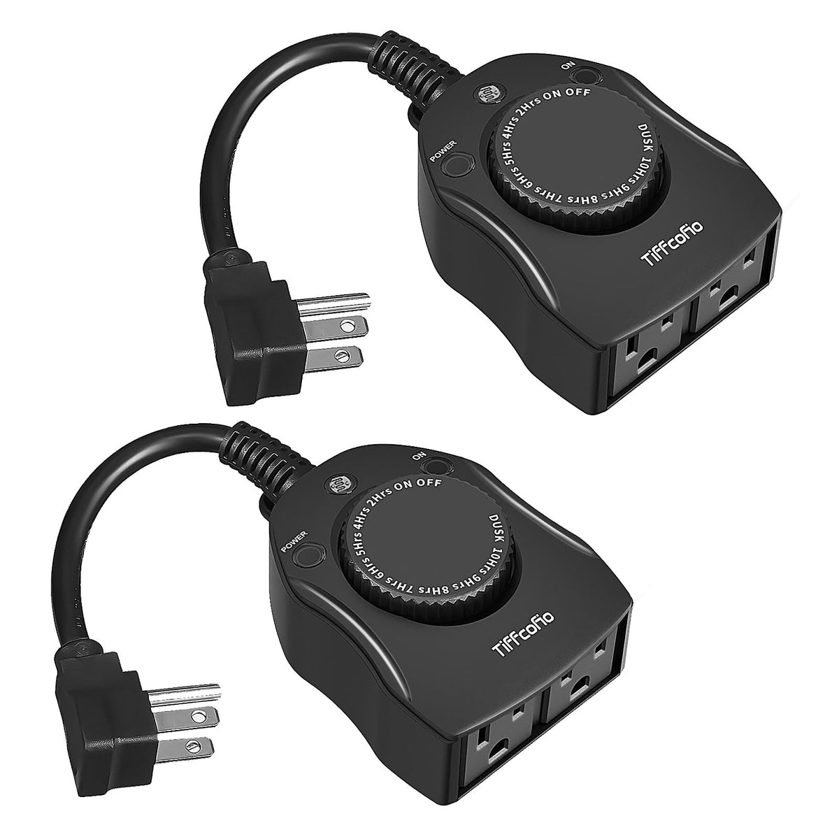 TiFFCOFiO Outdoor Christmas Light Timer, Dusk to Dawn Sensor Countdown