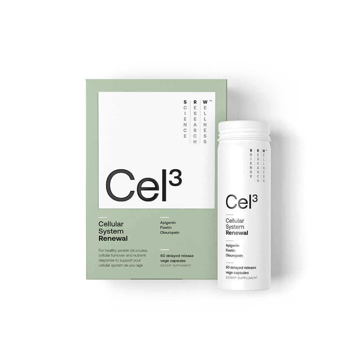 SRW Cel³ Renewal 60 Capsules | Stem Cell Supplement with Fisetin, Apig