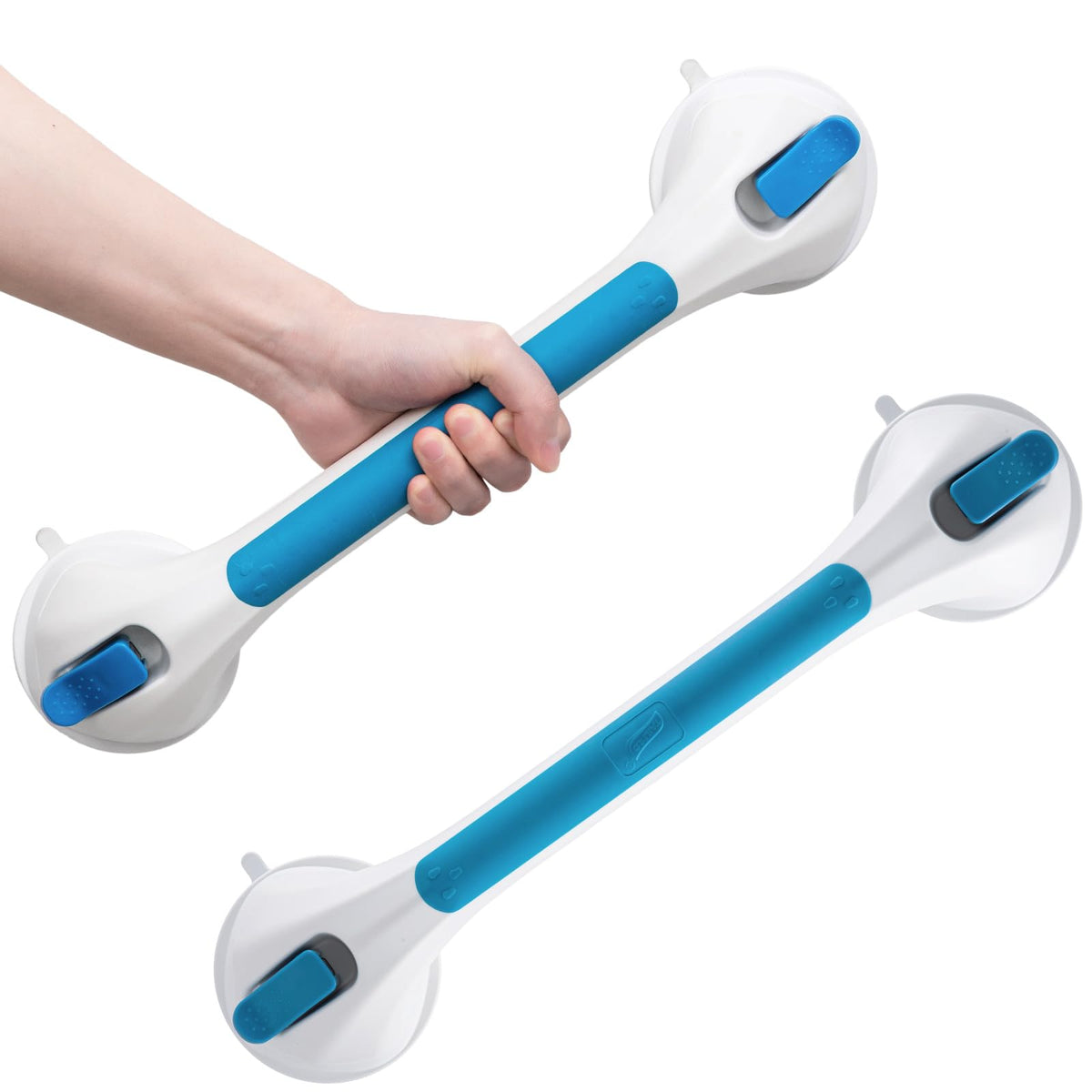 LEVERLOC Shower Grab Bars for Seniors, 16 Inch 2 Pack Suction Grab Bar