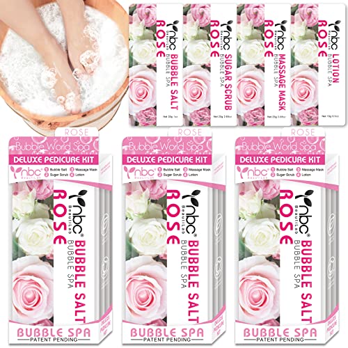 nbc BeautiLab Pedicure Kit Foot Soak Set: Bubble Salt, Sugar Scrub, Ma