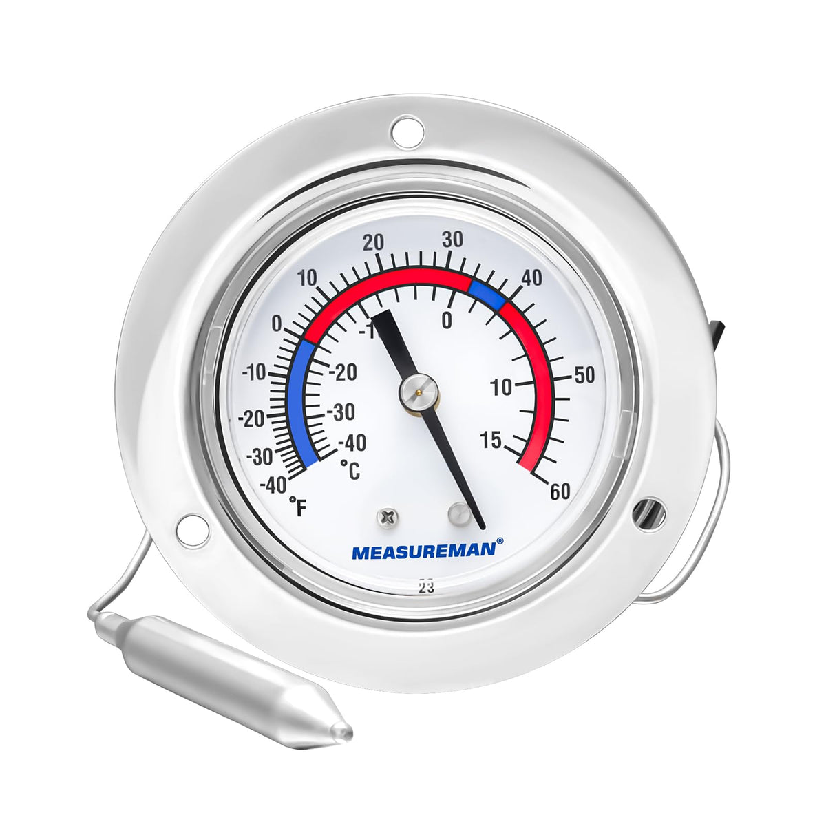 MEASUREMAN Vapor Capillary Flanged Panel Mount Refrigeration Thermomet