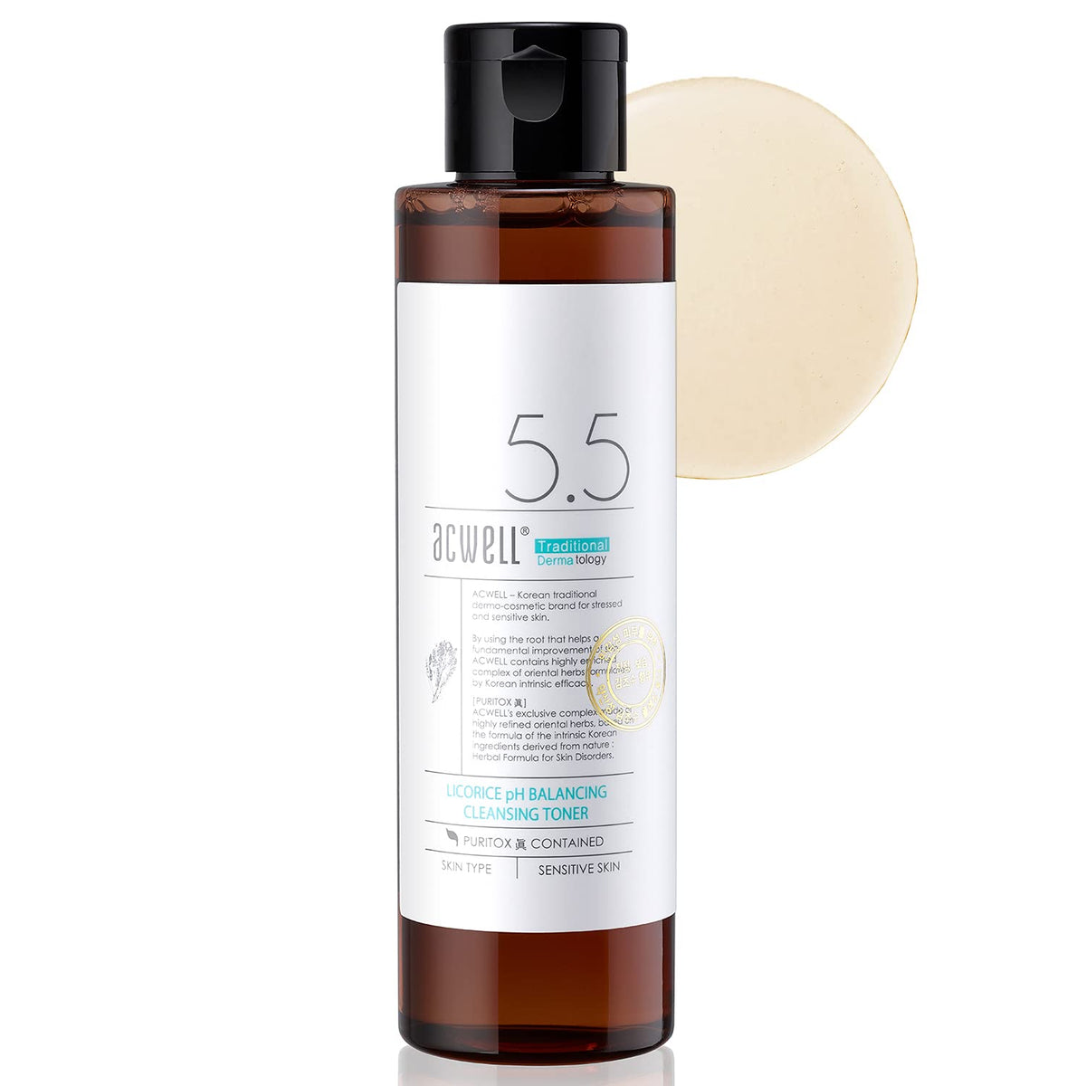 ACWELL Licorice pH Balancing Korean Toner for Cleansing 5.07 fl.oz.