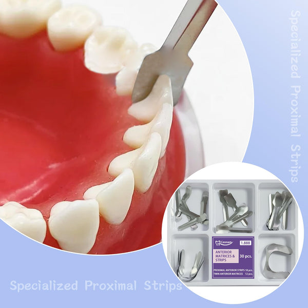 30 Piece Dental Anterior Matrix Kit with Proximal Strips and Twin Ante ...