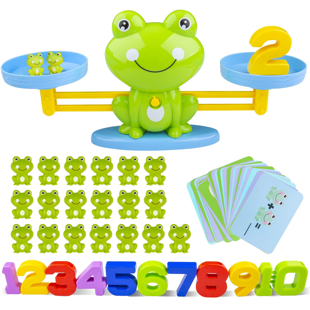 INPHER Frog Balance Math Game, 85 Piece Kids Kindergarten Toddler Lear