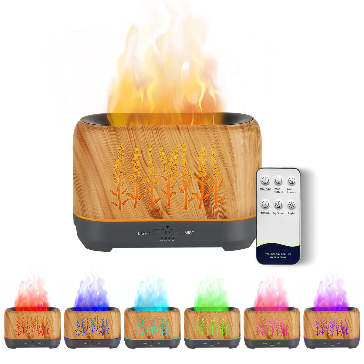 Essential Oil Diffusers, 240ml Ultrasonic Flame Oil Diffuser, 3 Mist M