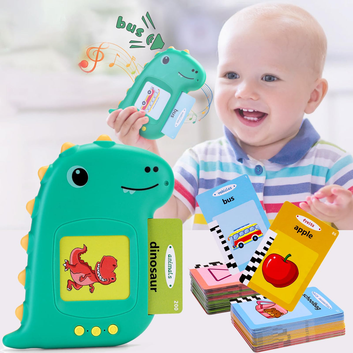 Toddler Toys Talking Flash Cards for 1 2 3 4 5 6 Year Old Boys and Gir