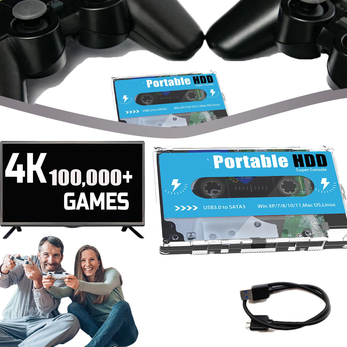 Retro Gaming Cassette - 2024 Best Retro Gaming Console,Retro 4k Gaming