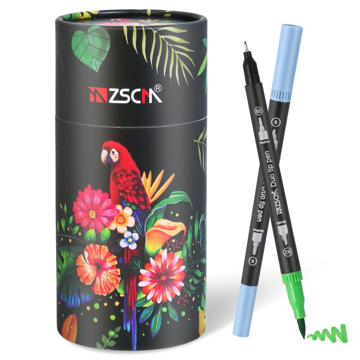 ZSCM 48 Colors Duo Tip Brush Markers Art Pen Set, Artist Fine and Brus ...