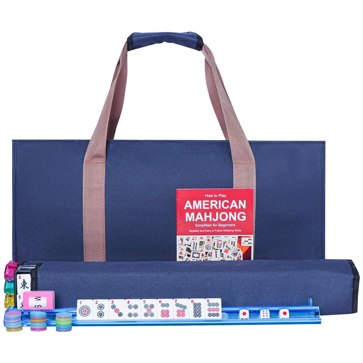 GUSTARIA American Mahjong Game Set, 166 Premium White Tiles, 4 All-in-