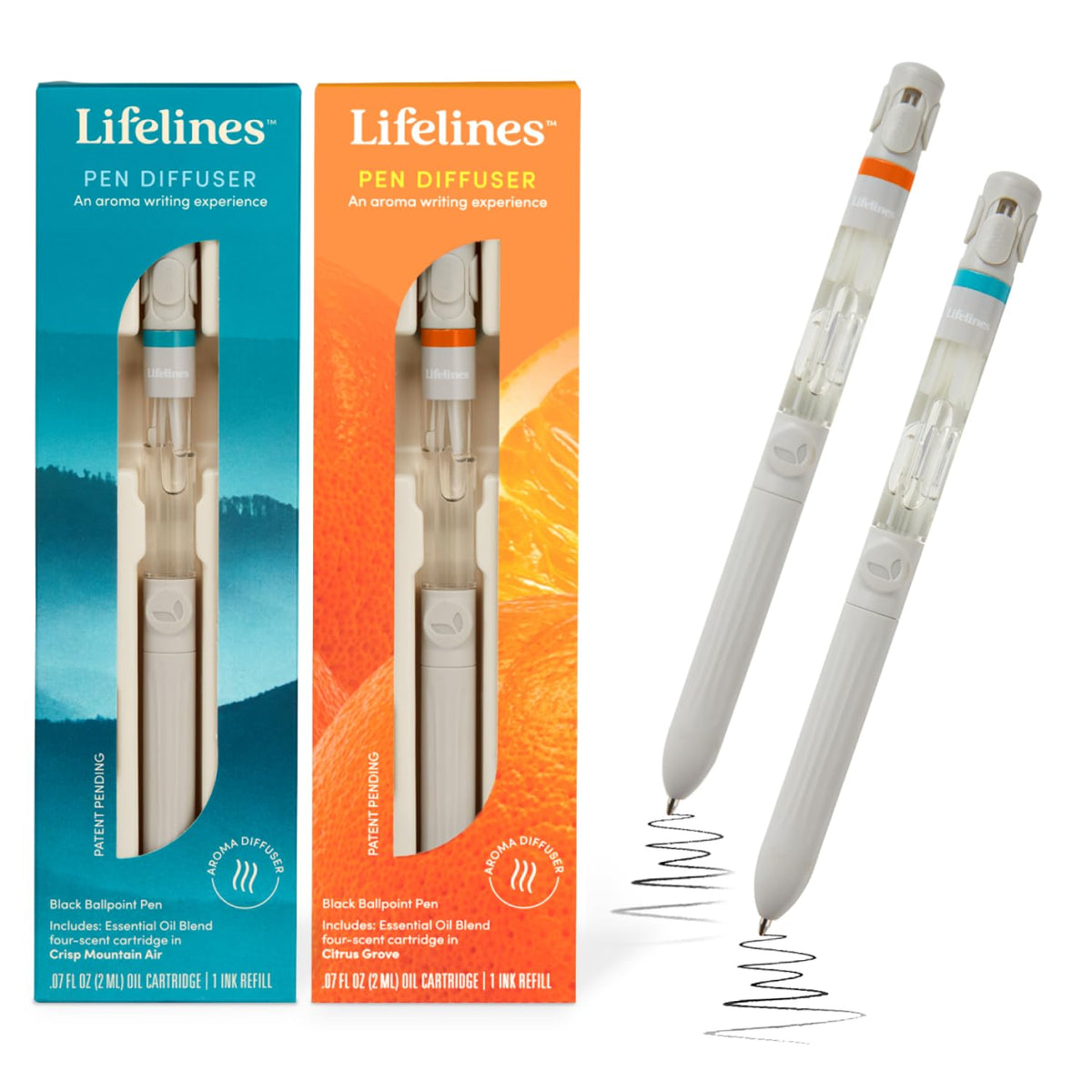 Lifelines 2 Pack Pen Diffuser in Citrus Grove & Crisp Mountain Air Ess