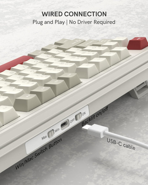 Womier M87 75% Retro TKL Mechanical Gaming Keyboard and Mouse, 87 Keys ...