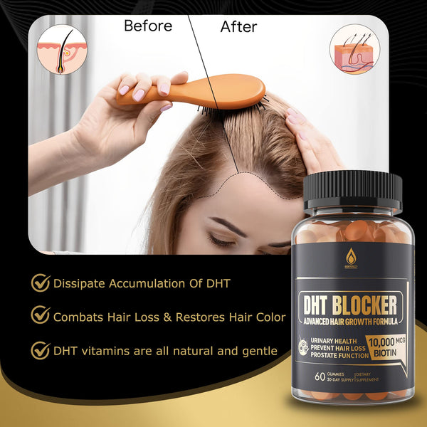 DHT Blocker Gummies Hair Growth Supplement, Super Potency Saw Palmetto ...