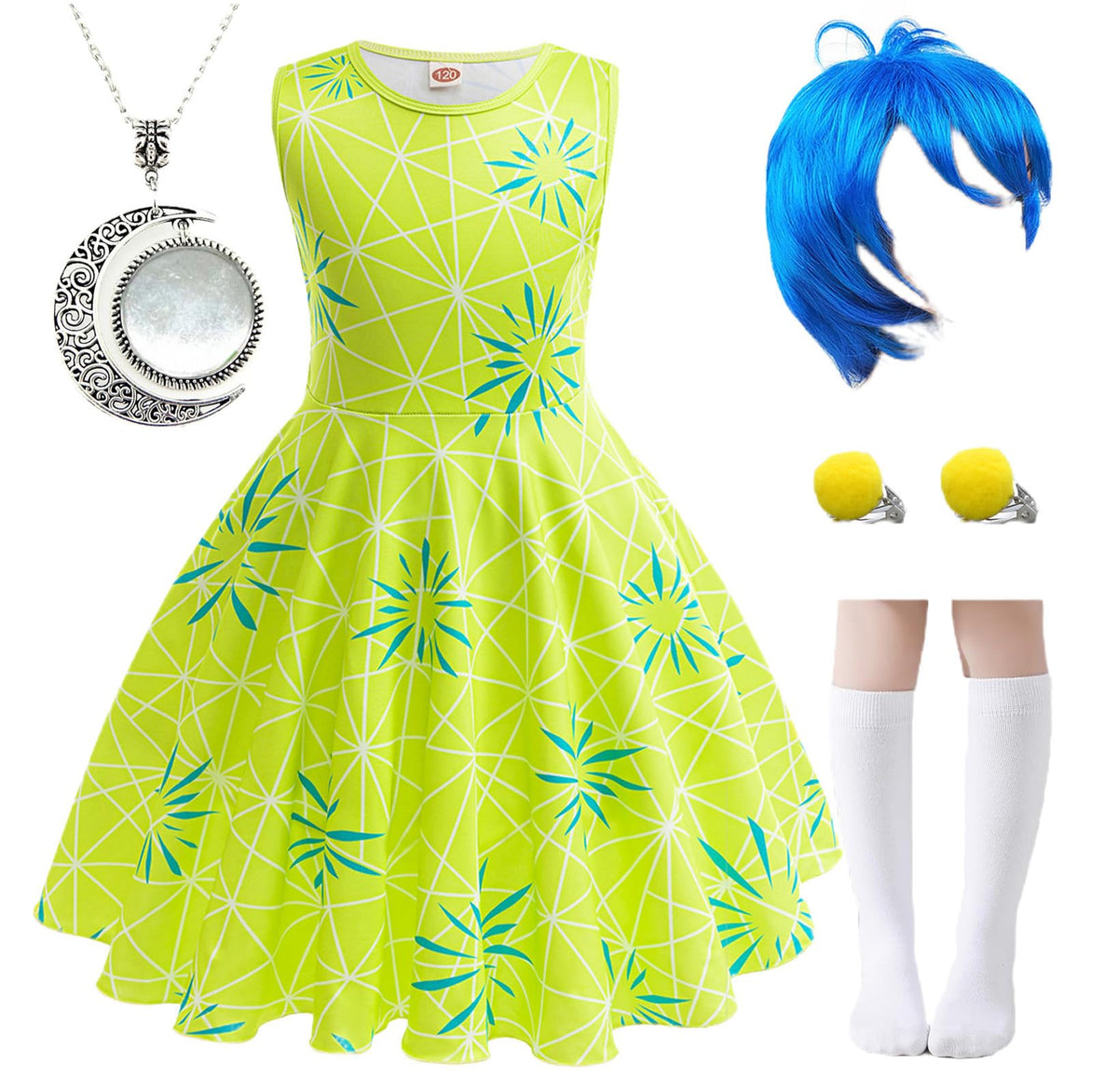 Magwei Girls Disgust Costume Joy Princess Dress Costume Kids Cosplay D