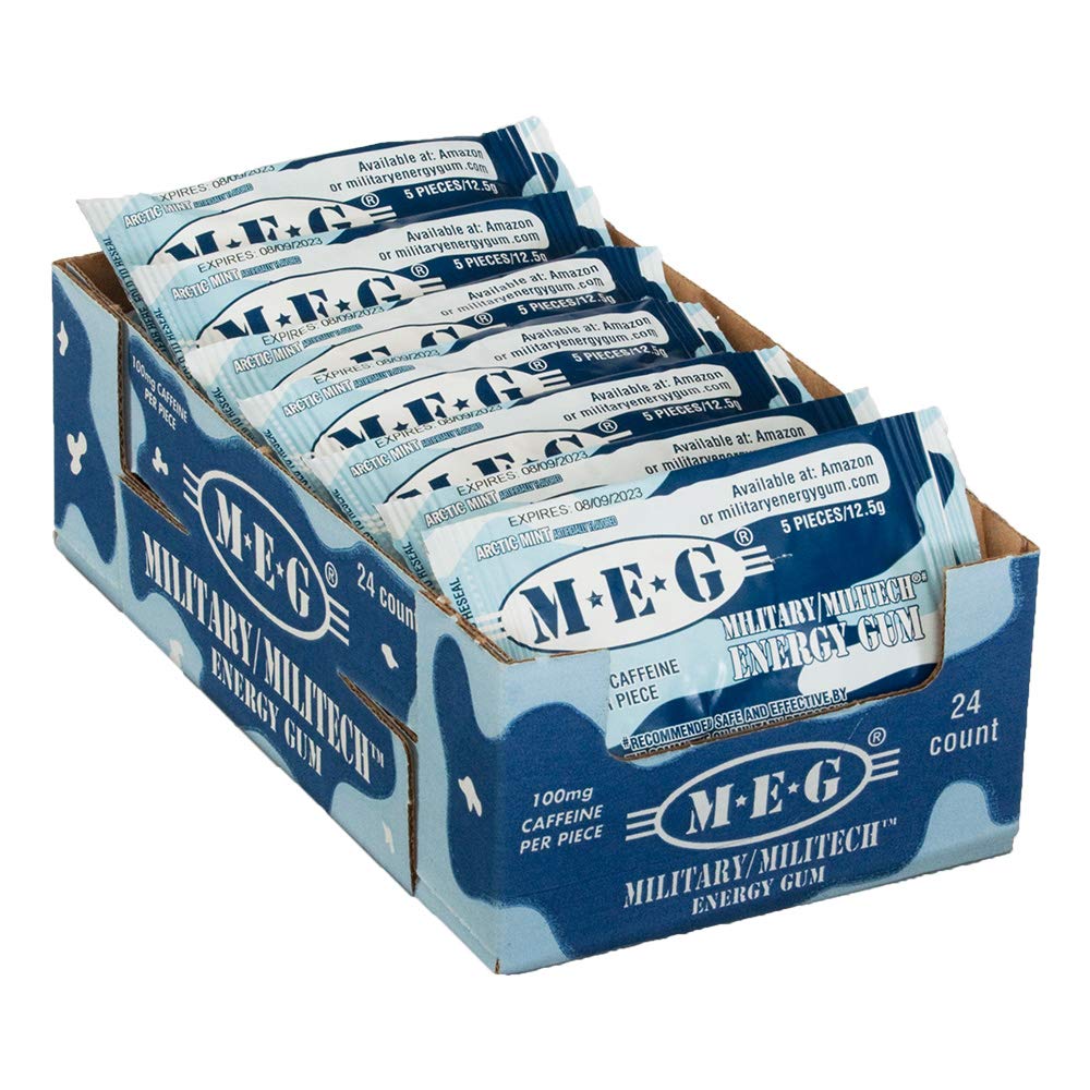 MEG - Military Energy Gum | 100mg of Caffeine Per Piece + Increase Ene