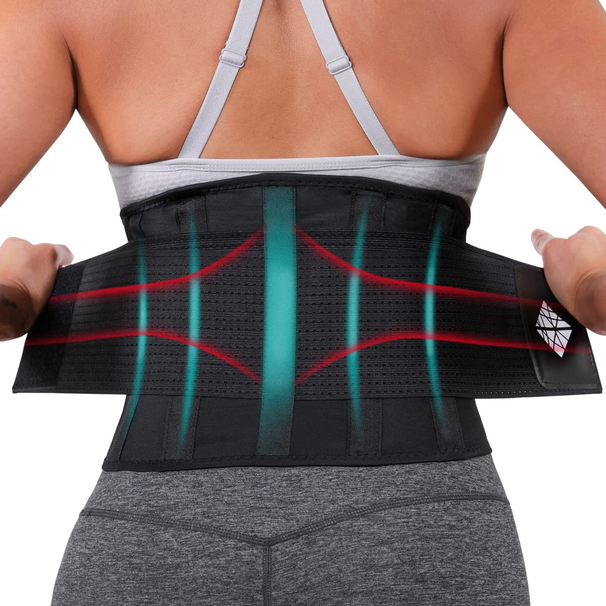 Back Brace for Lower Back Pain Women, Thin Lumbar Back Support Belt, H