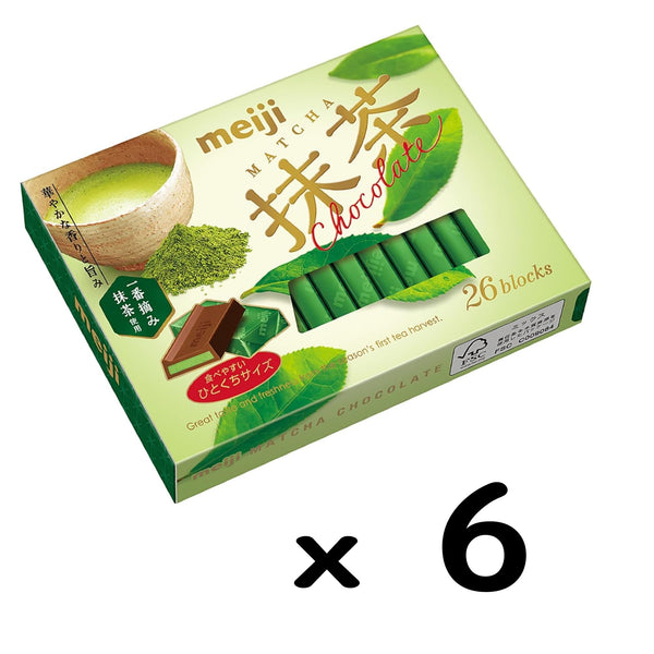 MEIJI Matcha Chocolate Box, 26 Sheets x 6 Boxes – kate-minimalist