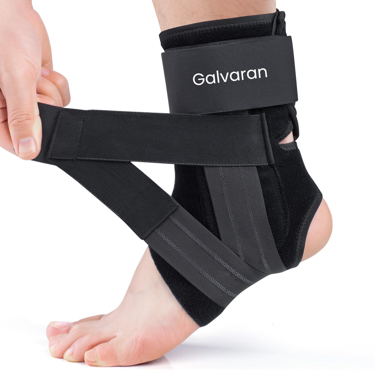 Galvaran Ankle Brace for Women & Men with Adjustable 3-Way Strap for A