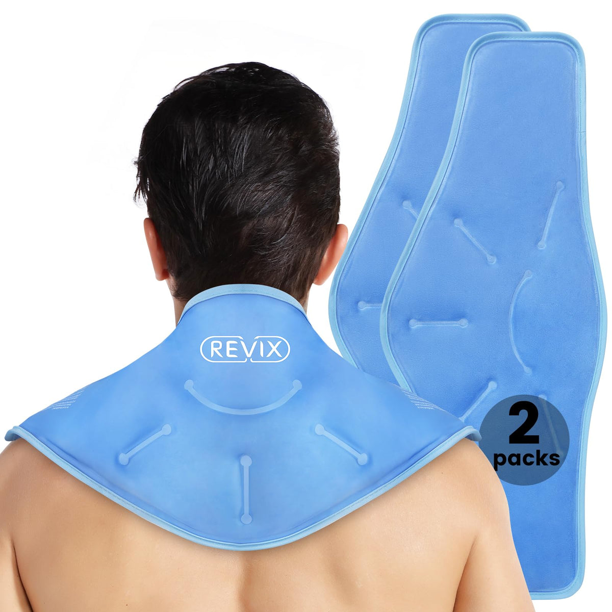 REVIX XL Neck Ice Packs for Injuries Reusable Ice Packs for Neck and S