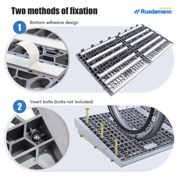 Ruedamann Modular Threshold Ramps, 2" Rise Plastic Wheelchair Ramps, 3 ...