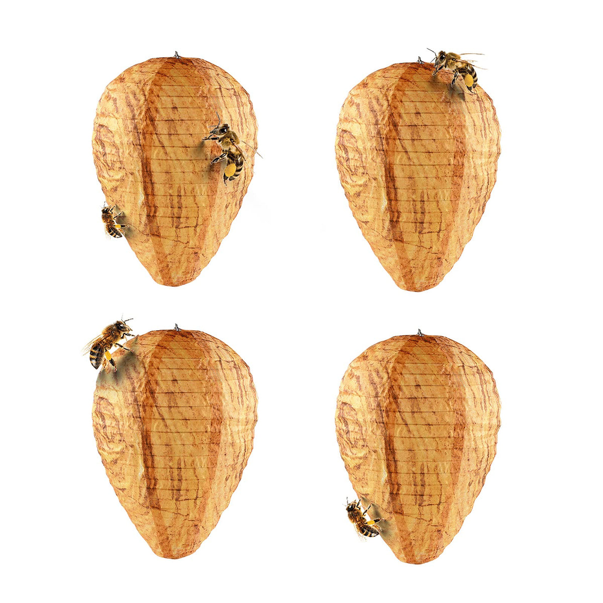 Durable Fabric Simulated Wasp Nest Decoy, 4 Pack Eco Friendly Bees Han