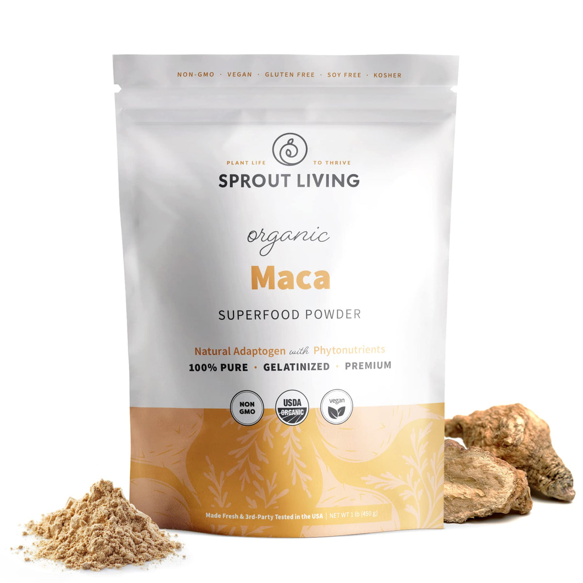Sprout Living Organic Gelatinized Maca Root Powder, Superfood, Adaptog ...