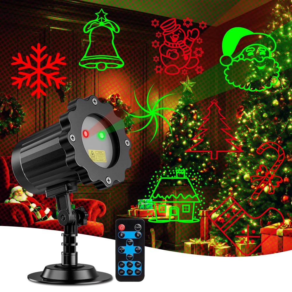 Christmas Laser Lights, Red Green Holiday Patterns Laser Light Project