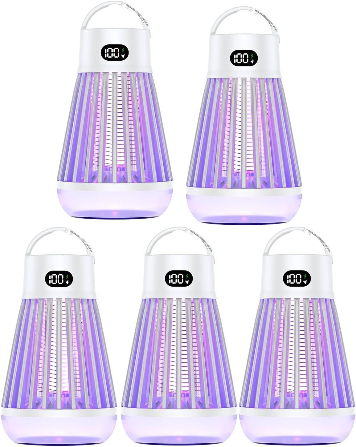 Zapper 2.0 Pro - 5 Pack Portable Bug Zapper, Indoor & Outdoor, Cordles