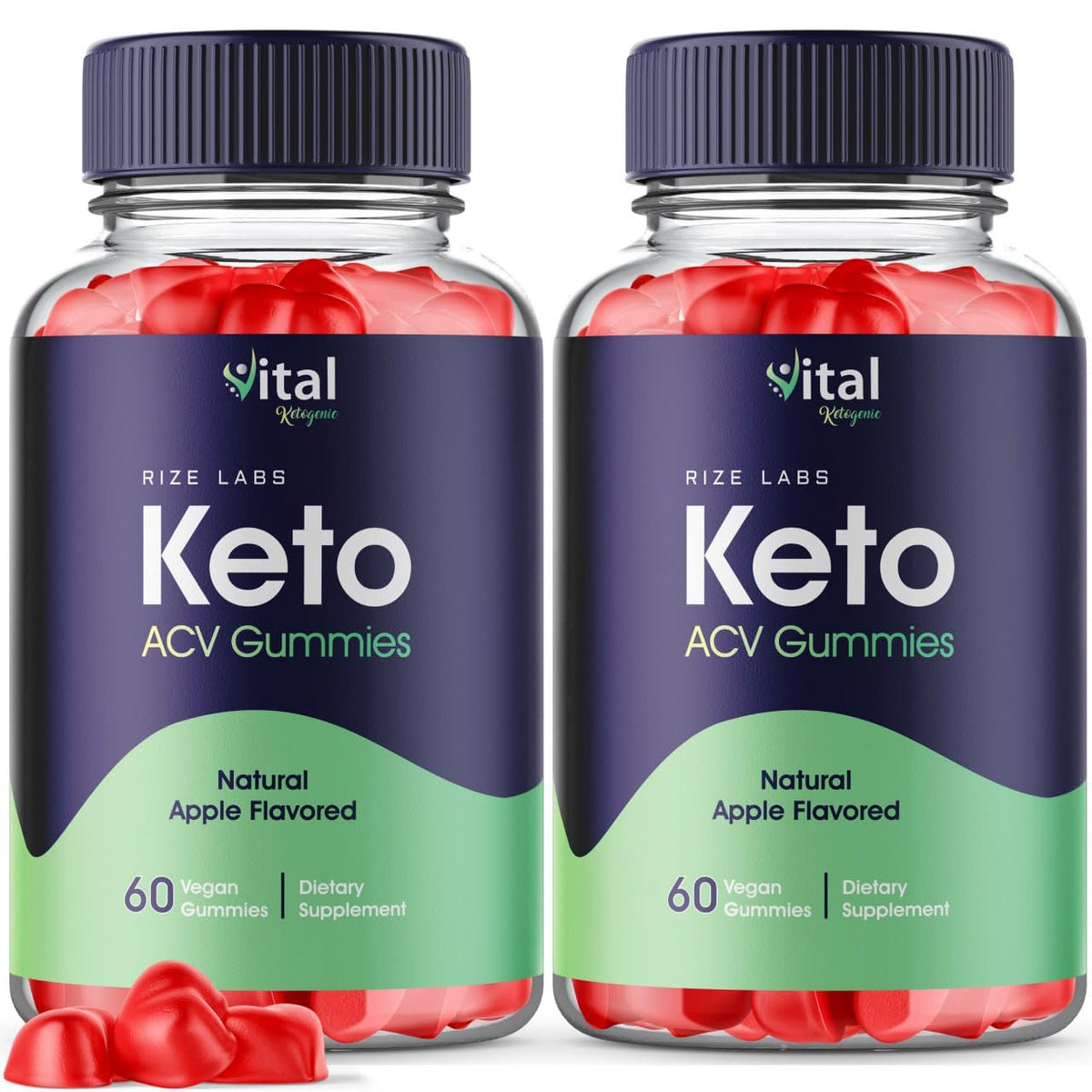 (2 Pack) Vital Keto ACV Gummies, Vital Ketogenic Keto Gummies for Adva