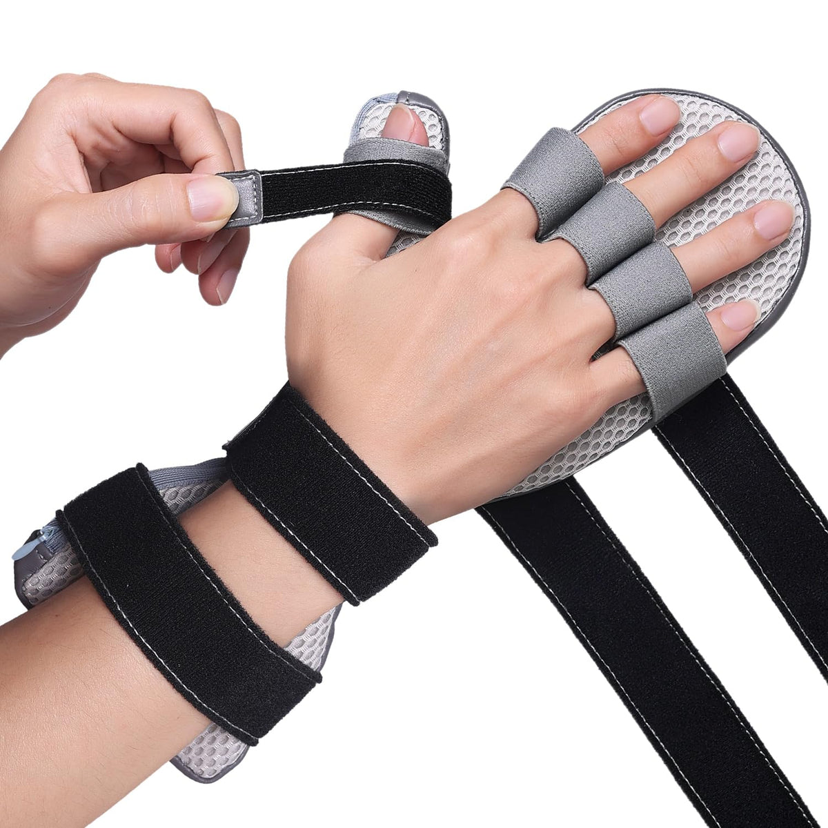 Stroke Hand Brace Splint for Straightening Fingers with 5 Fingers Rest