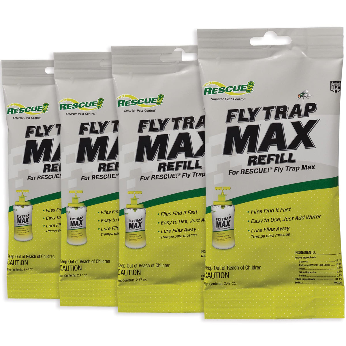 RESCUE! Fly Trap Max Refill – Large Reusable Outdoor Fly Trap (Refill