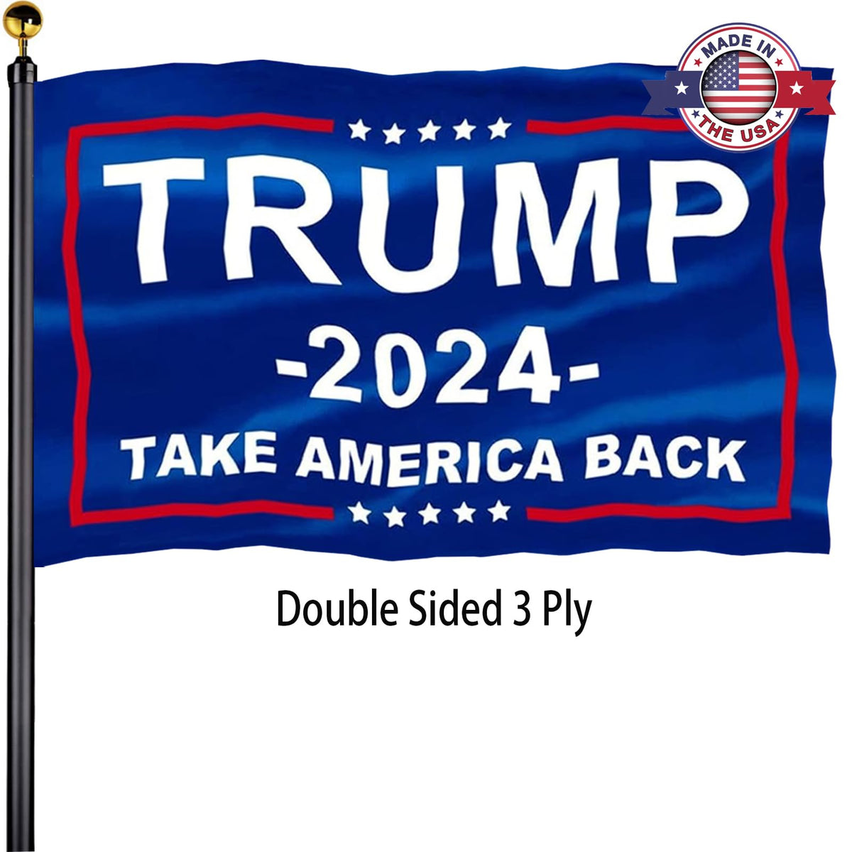 Trump 2024 Flags 3x5 Outdoor Made in USA-Double Sided 3 Ply Heavy Duty