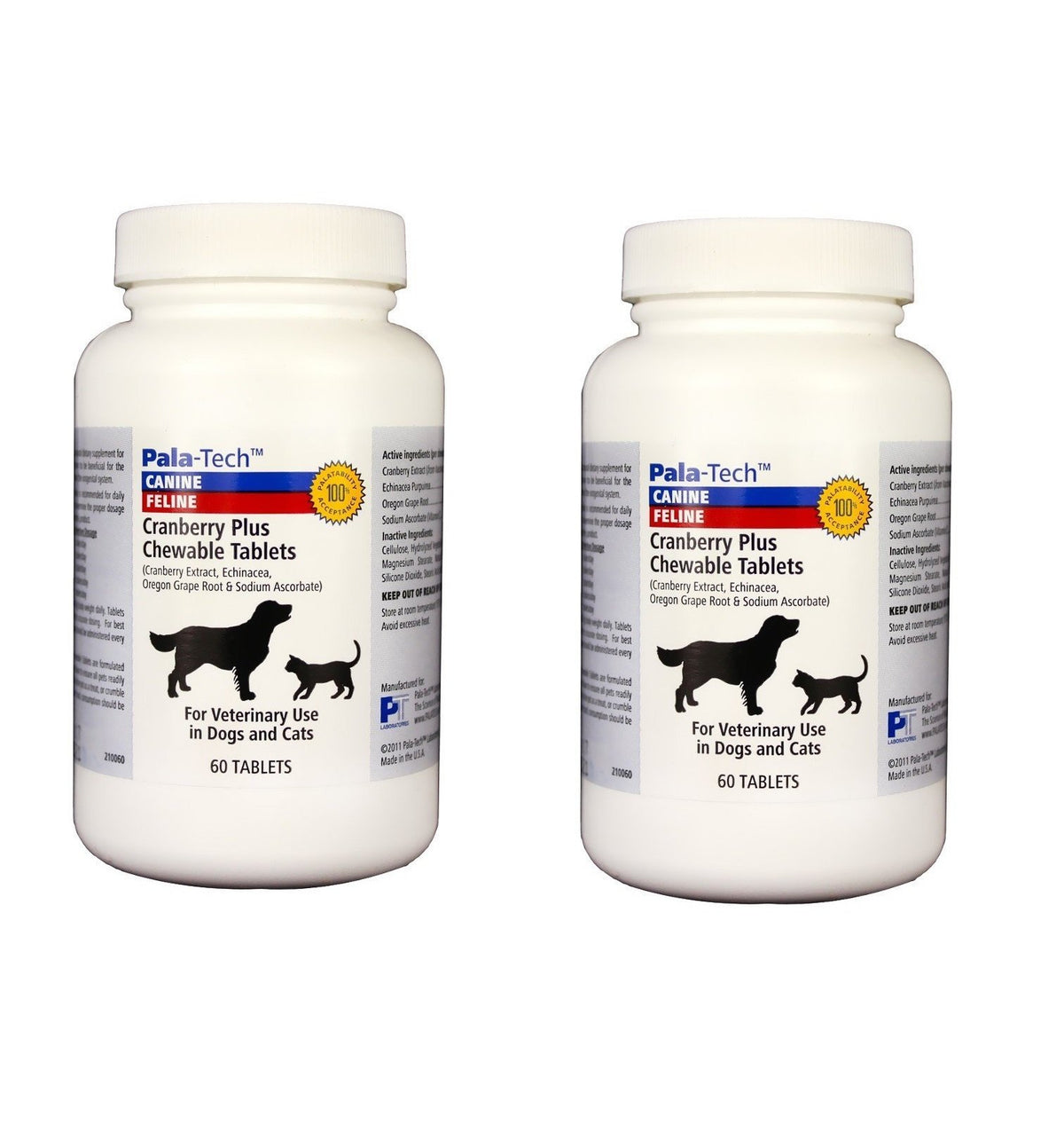 PALA TECH Cranberry Plus 60 Chewable Tablets for Dogs & Cats (Pack of