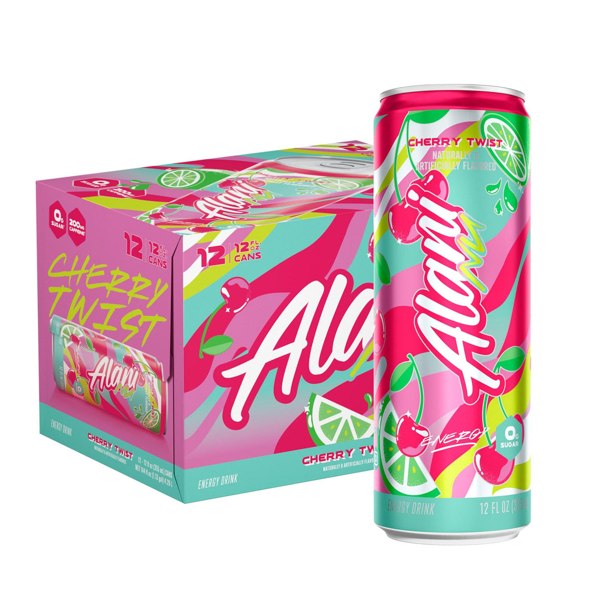 Alani Nu Cherry Twist Sugar Free, Low Calorie Energy Drinks | 200mg Ca