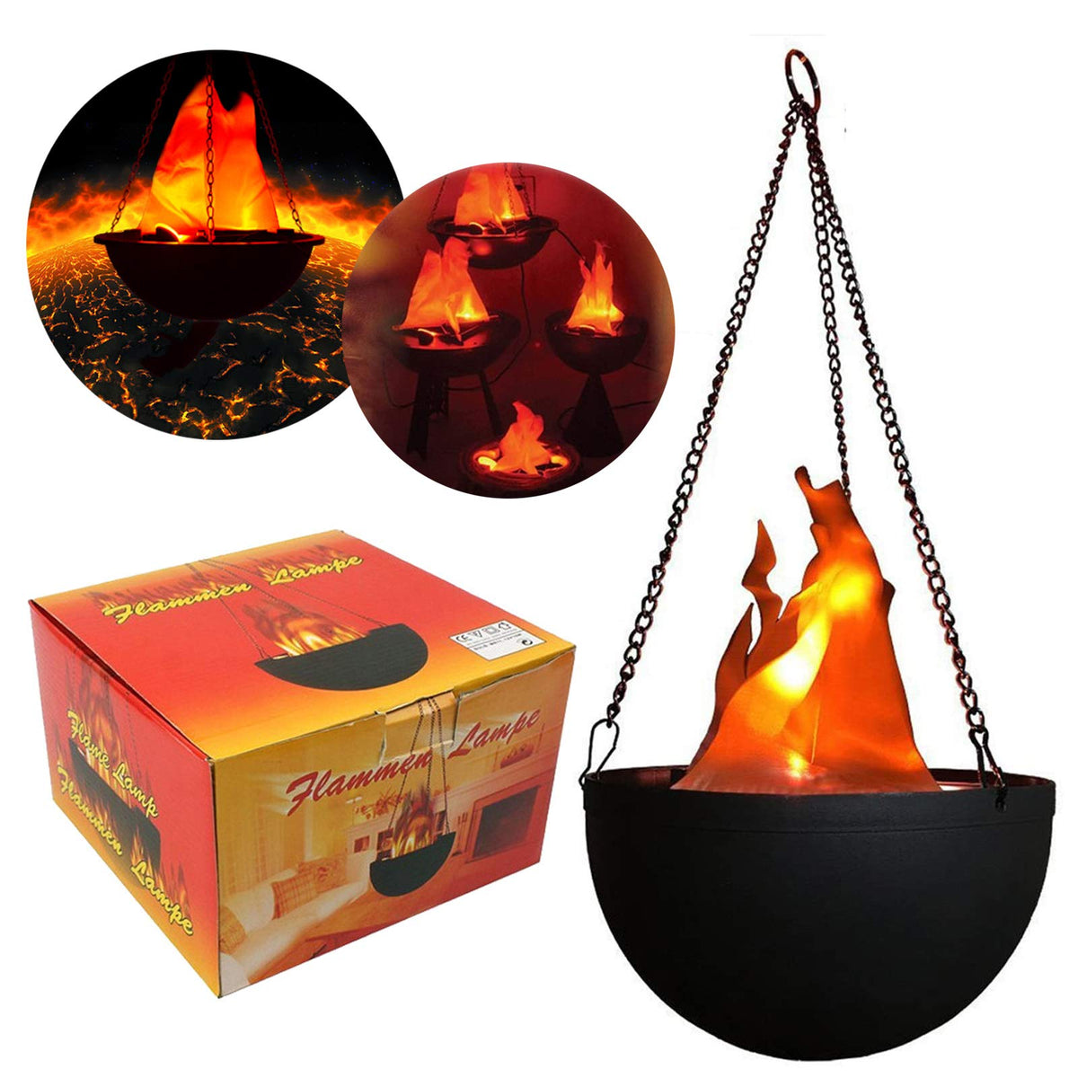 3D Fake Fire Light,Hanging LED Flame Light,Artificial LED Silk Flame S