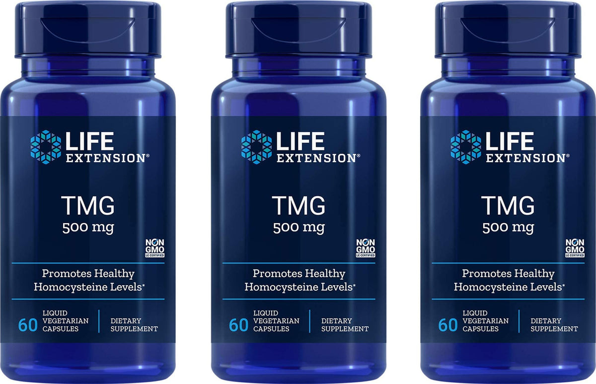 Life Extension TMG Liquid Vegetarian Capsules, 500 mg, 60 Ct (Pack of