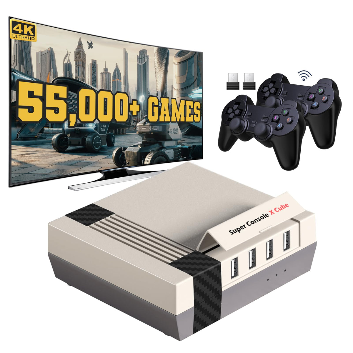 Retro Video Game Console, Super Console X Cube Built-in 55,000+ Games,