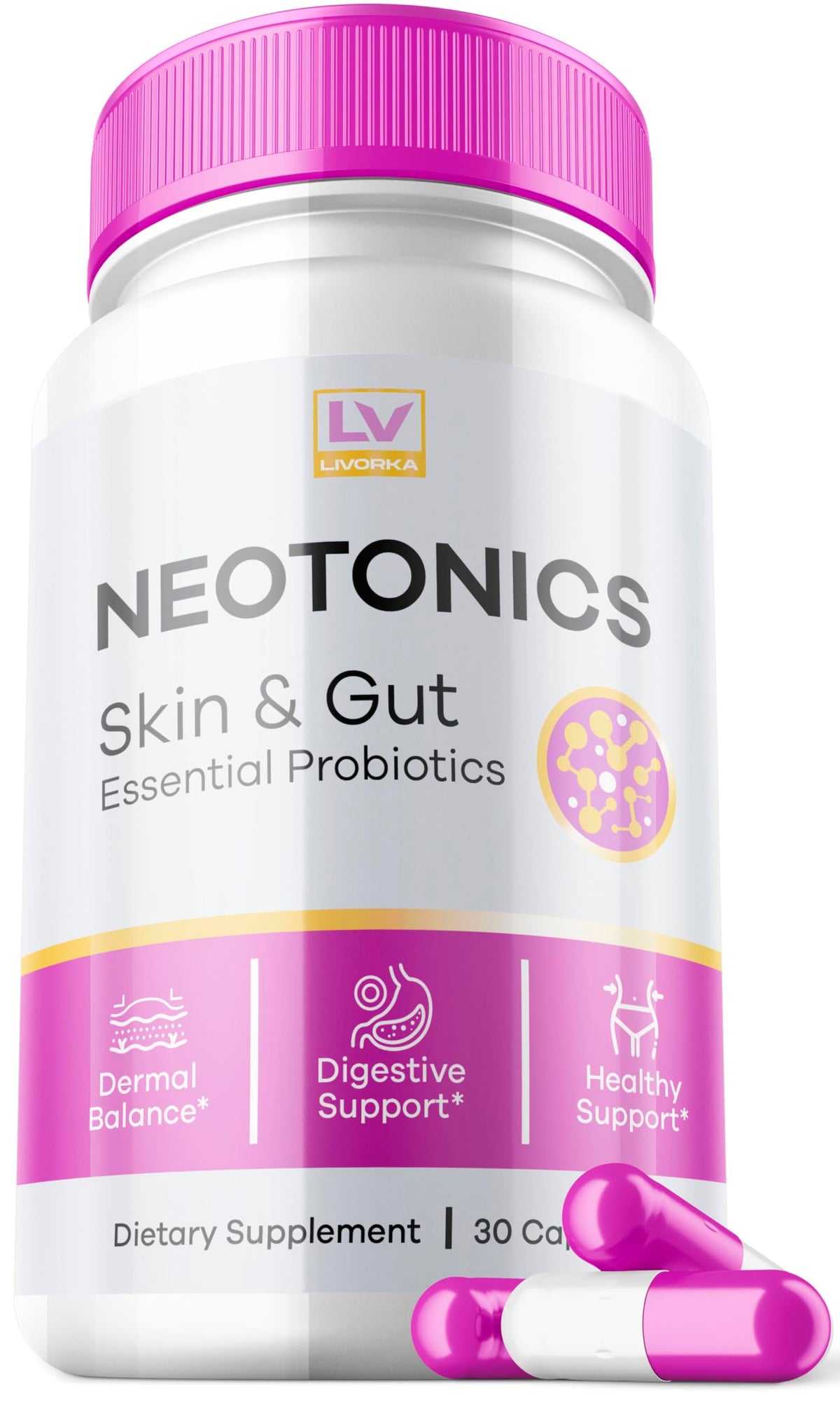 1 Pack - Neotonics Capsules - Neotonic Skin & Gut Essential Probiotics