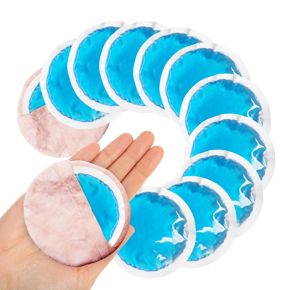 Small Round Ice Packs for Injuries Reusable, 12 Pack Mini Soft Gel Pac