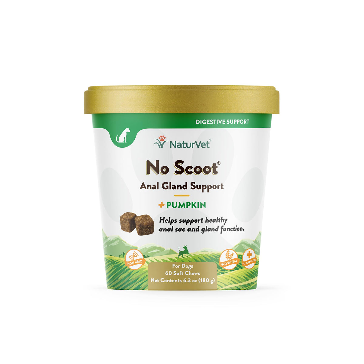 NaturVet - No Scoot for Dogs - 60 Soft Chews - Plus Pumpkin - Supports