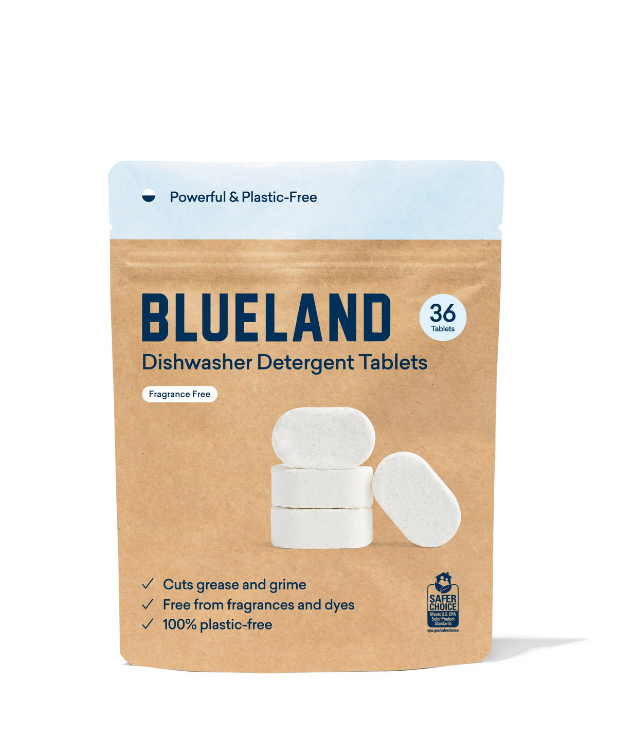 BLUELAND Dishwasher Detergent Tablet Refill 36 Count - Plastic-Free